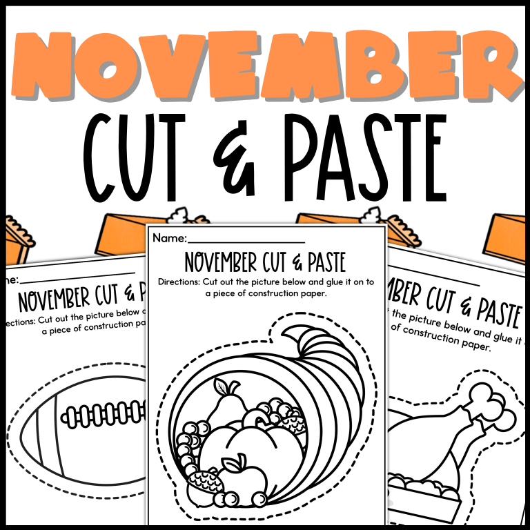 Scissors and Glue Guided Discovery | November Cut and Paste Practice ...