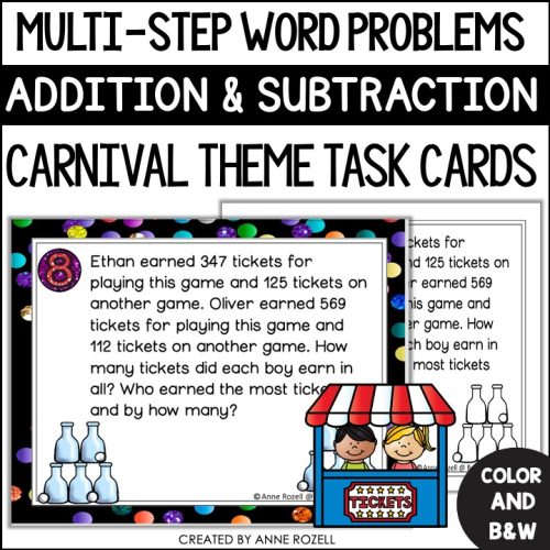 Multi-Step Word Problems Addition and Subtraction Task Cards - Made By ...