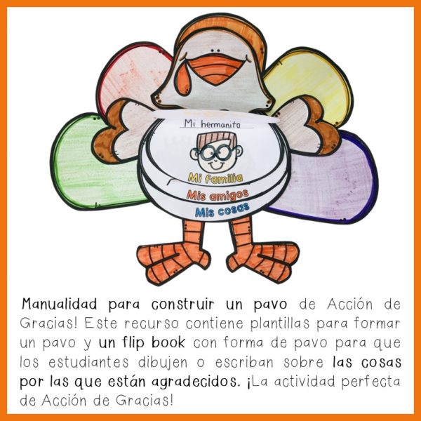Acción de Gracias Manualidad | Thanksgiving Craft I am thankful for in ...