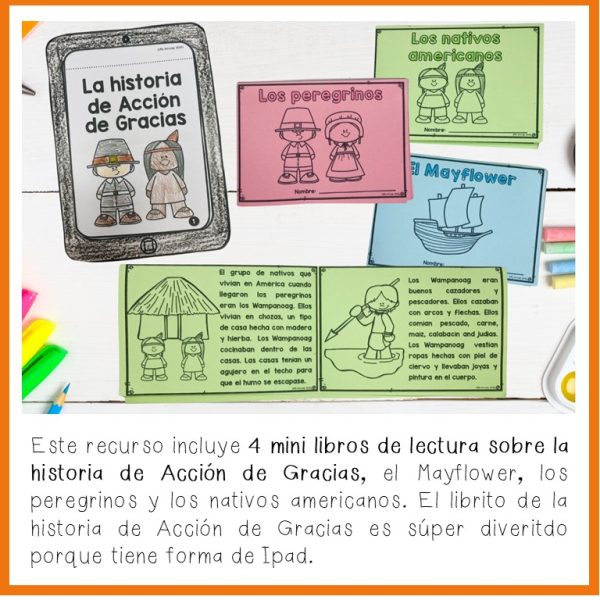 Thanksgiving Emergent Readers in Spanish | Libritos de Acción de ...