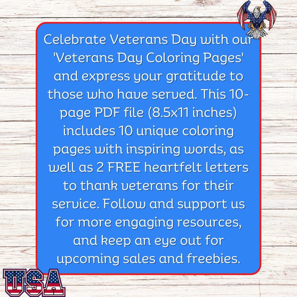 Veterans Day Coloring Pages, Veteran Day Thank You Letter Template 11th ...