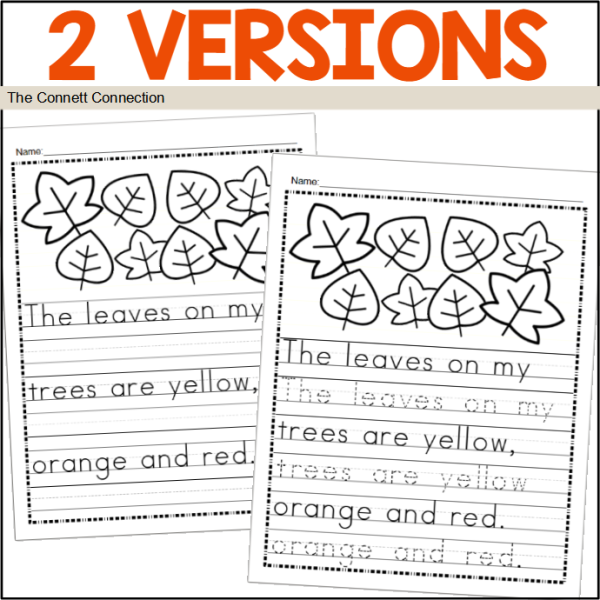 Fall Handwriting Tracing and Copywork - Made By Teachers