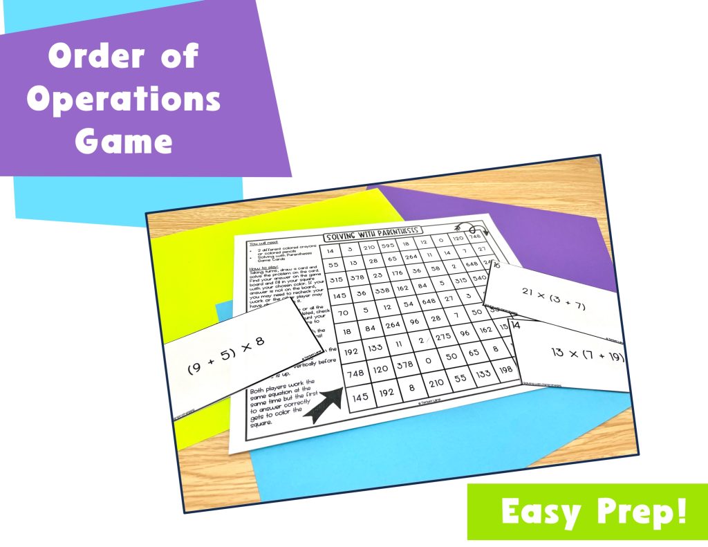 Order of Operations Game | Parentheses Brackets Braces | PEMDAS | Made ...