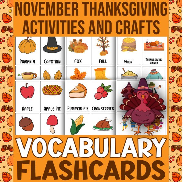 November Thanksgiving Activities and Crafts - Vocabulary Flashcards ...