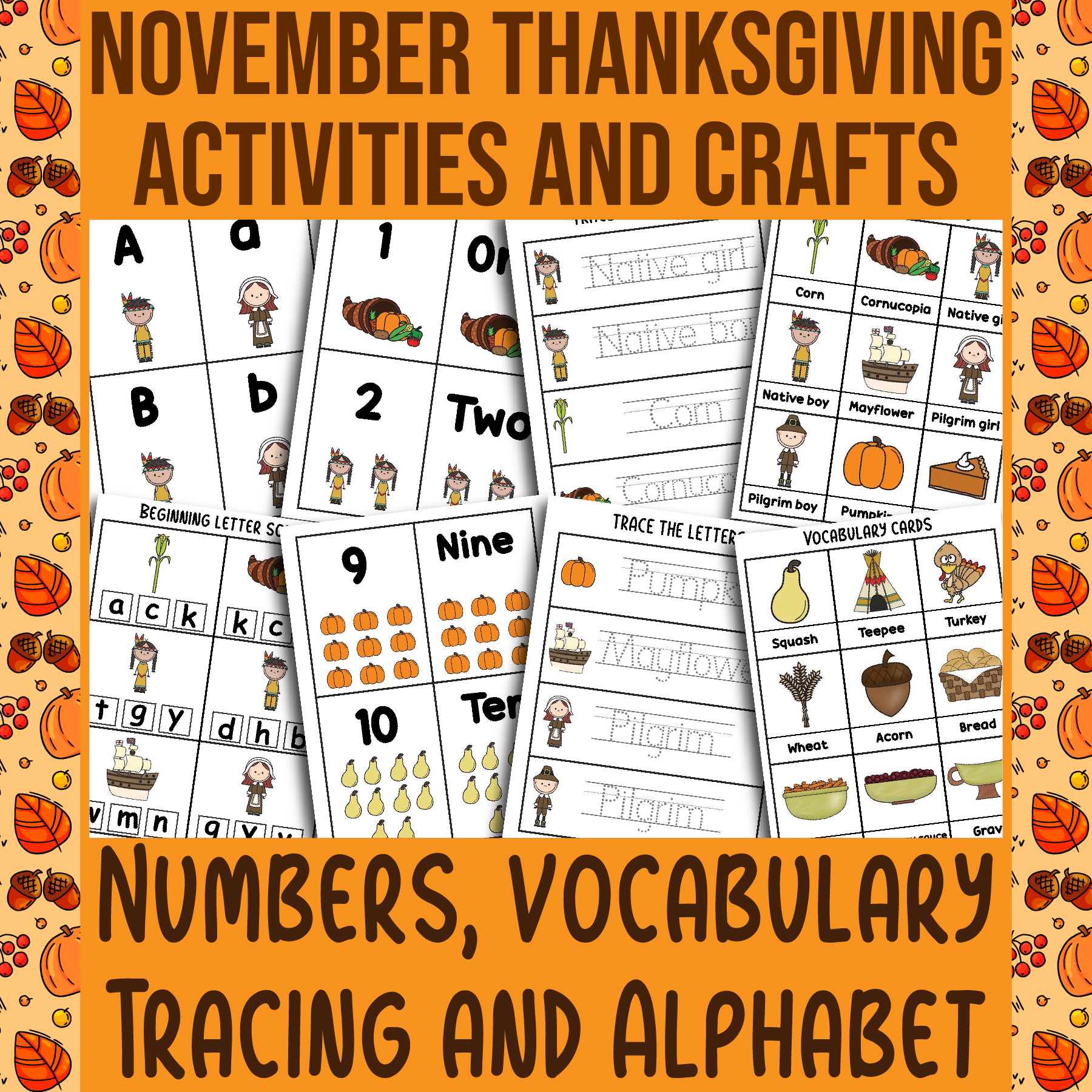 November Thanksgiving Activities - FREE Pumpkin Homophones Puzzles ...