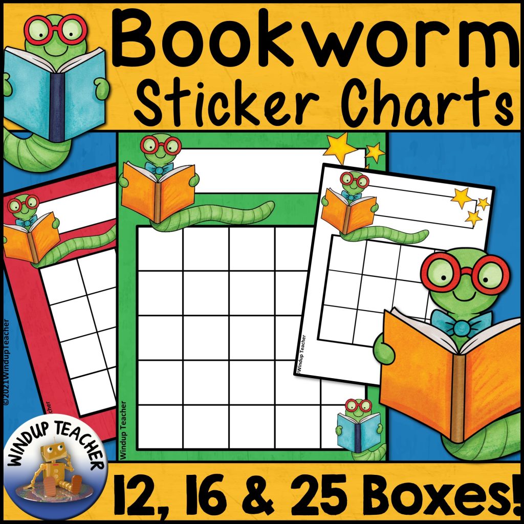 Bookworm Sticker Charts Printable Reading Incentive Reward ...