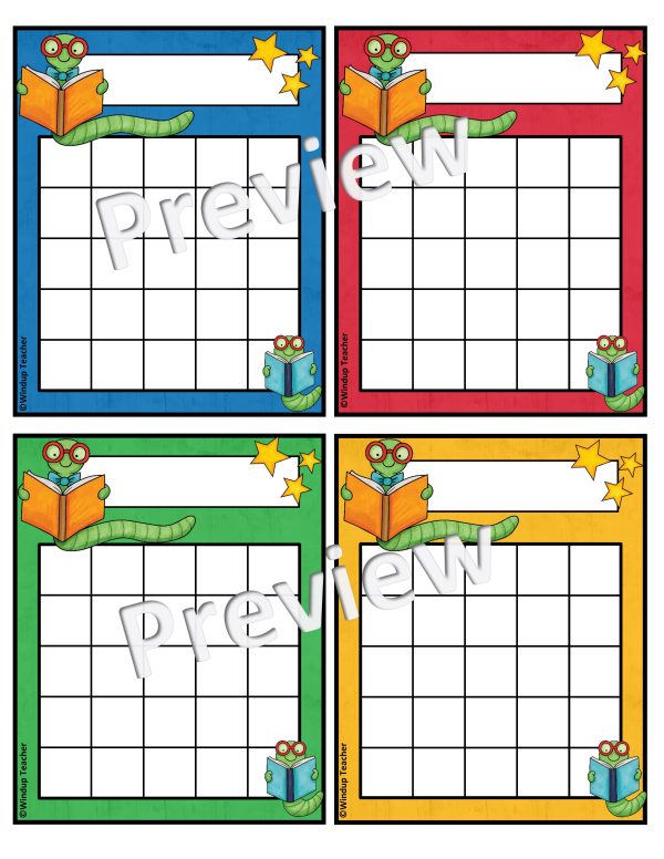 Bookworm Sticker Charts Printable Reading Incentive Reward ...