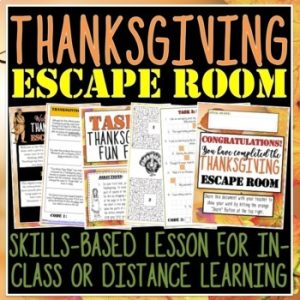 Thanksgiving Digital Escape Room - Made By Teachers