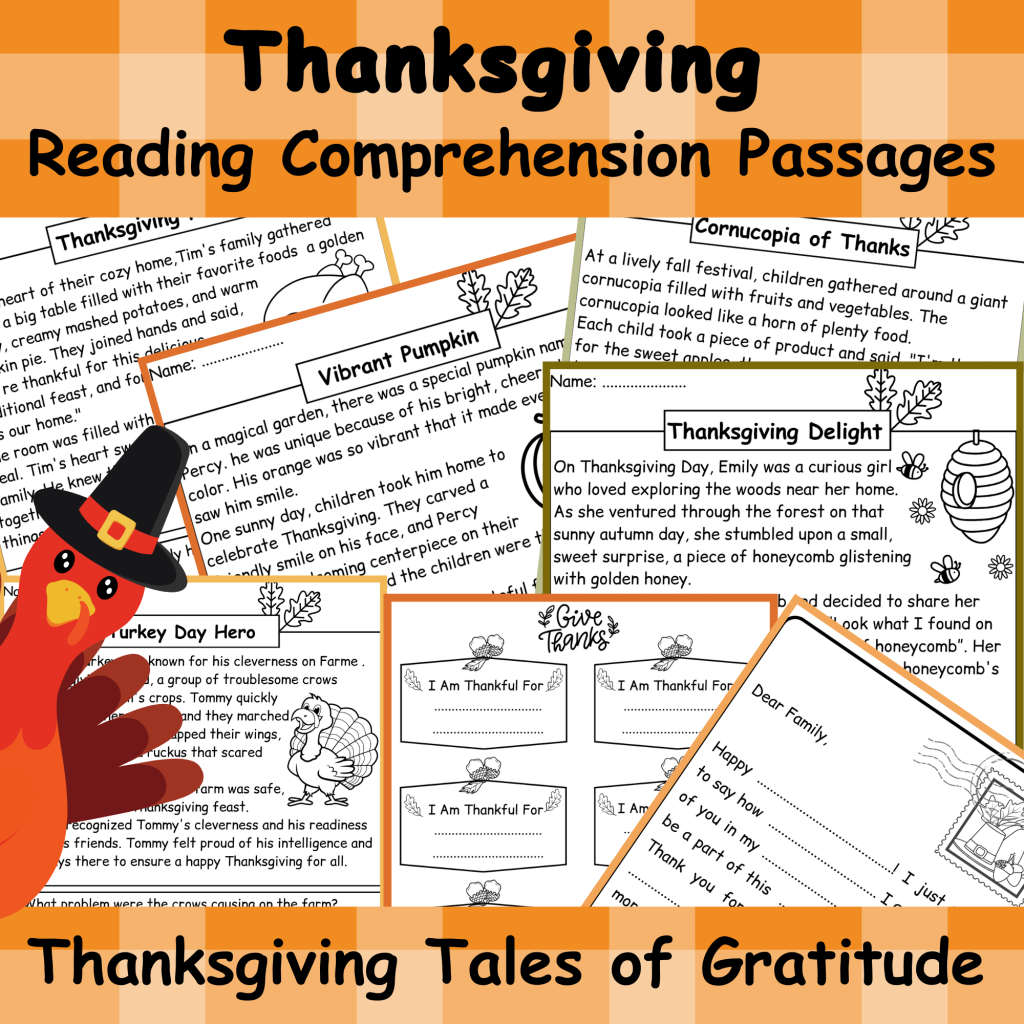 Thanksgiving Tales of Gratitude Reading Comprehension Passages | Made ...