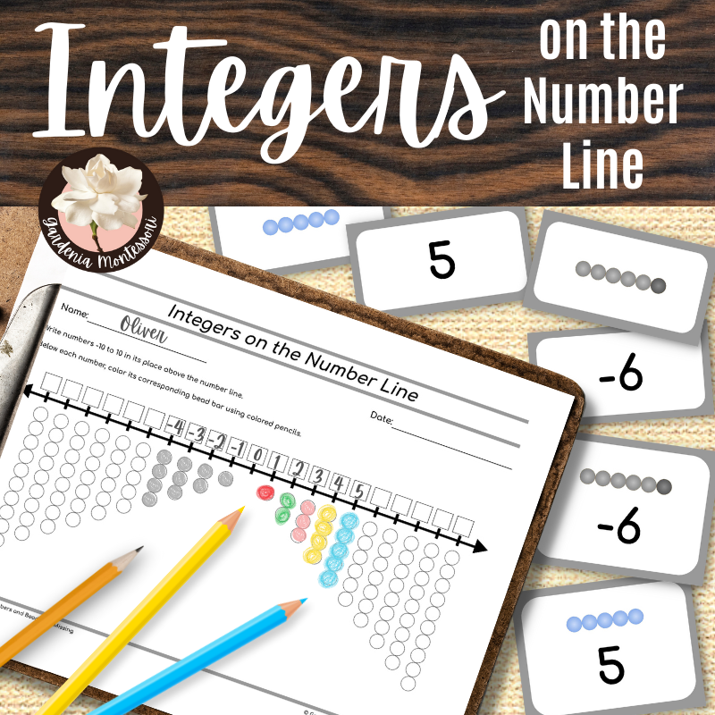 Montessori Integers on a Number Line - Montessori Signed Negative ...