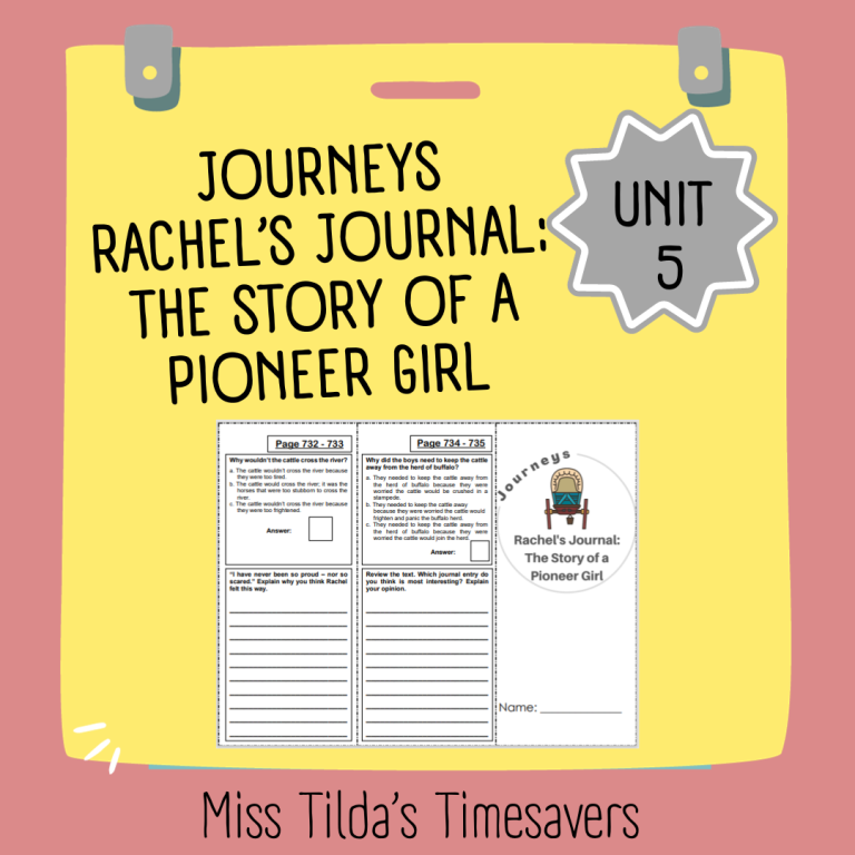 Rachel's Journal - Grade 5 Journeys - Made By Teachers
