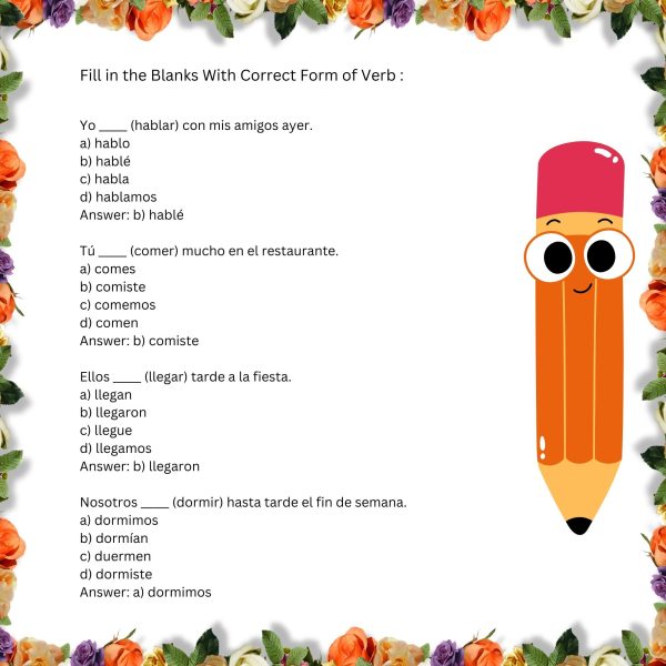 “Mastering Spanish Verb Conjugation:Past and Present Tense Worksheets ...