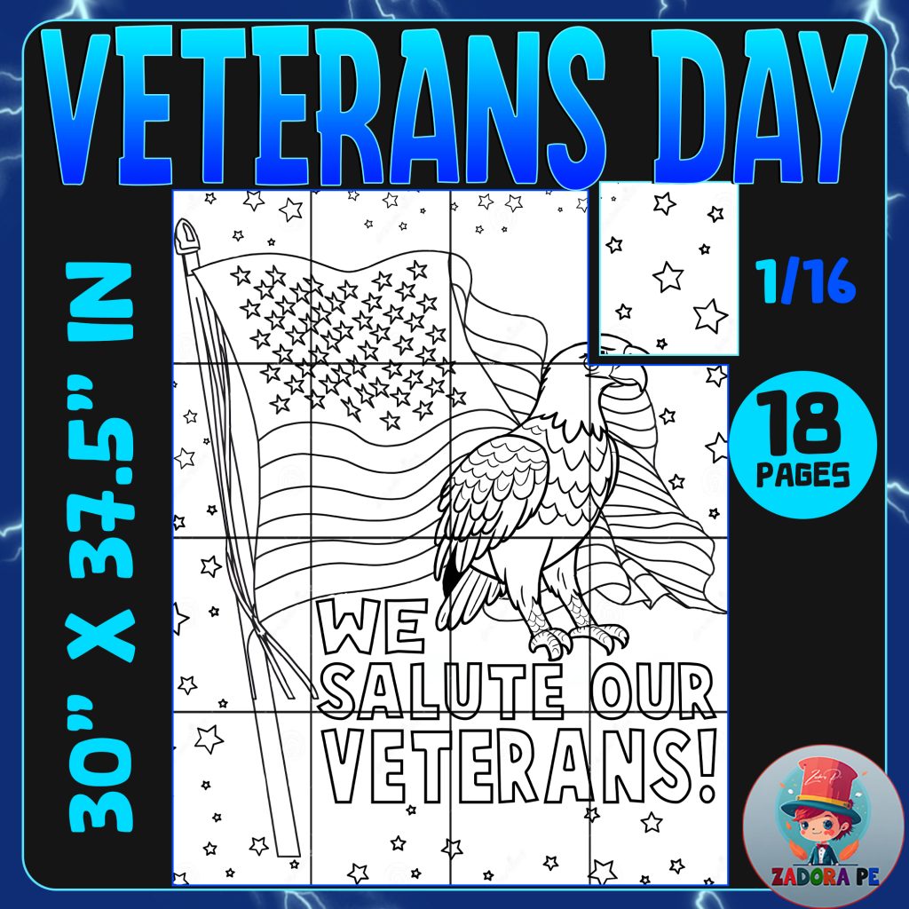Saluting Our Heroes: Veterans Day Collaborative Poster Art Coloring ...