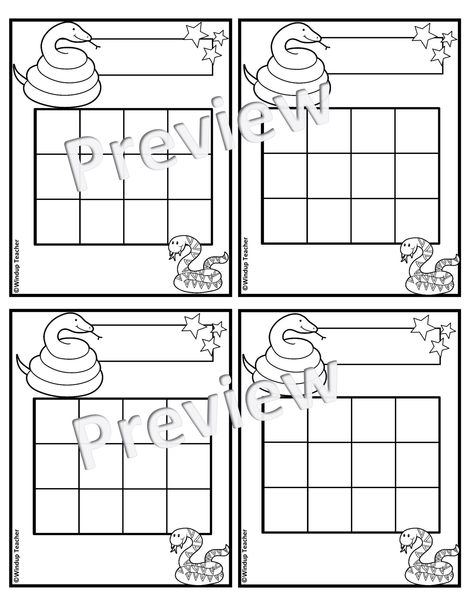 Snake Sticker Charts Printable Reading Incentive Reward Reproducibles ...
