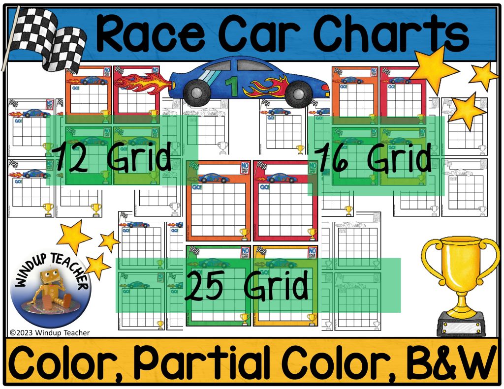 Race Car Sticker Charts Printable Incentive Reward Reproducibles | Made ...