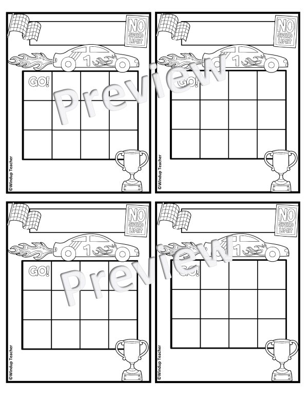 Race Car Sticker Charts Printable Incentive Reward Reproducibles | Made ...