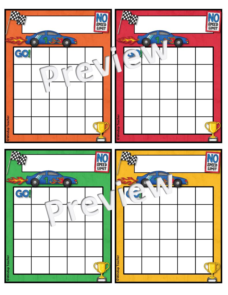 Race Car Sticker Charts Printable Incentive Reward Reproducibles - Made ...