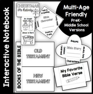Bible Interactive Notebook for Multi-Ages, Sunday School Activities ...