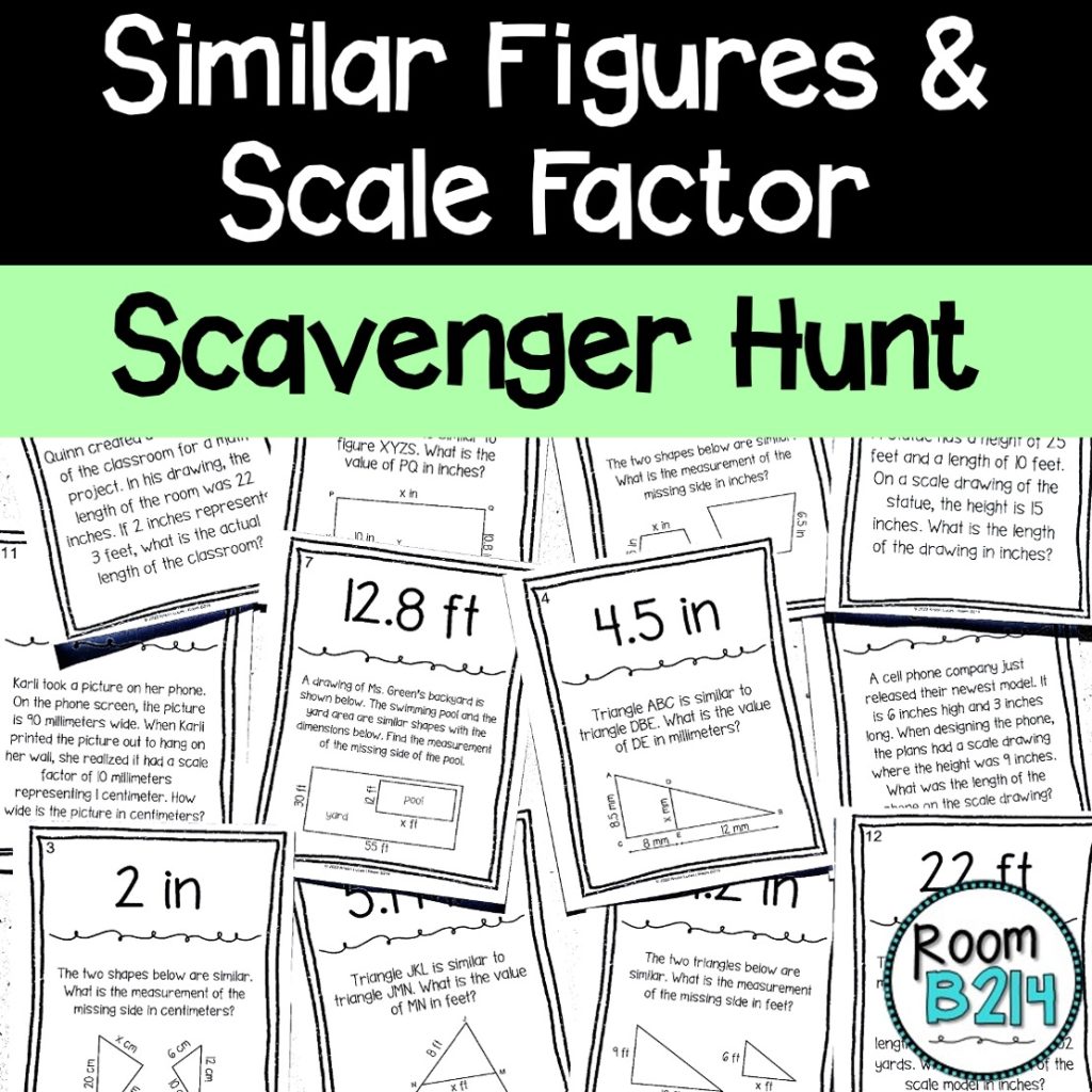 Similar Figures and Scale Factor Scavenger Hunt TEKS 7.5C - Made By ...