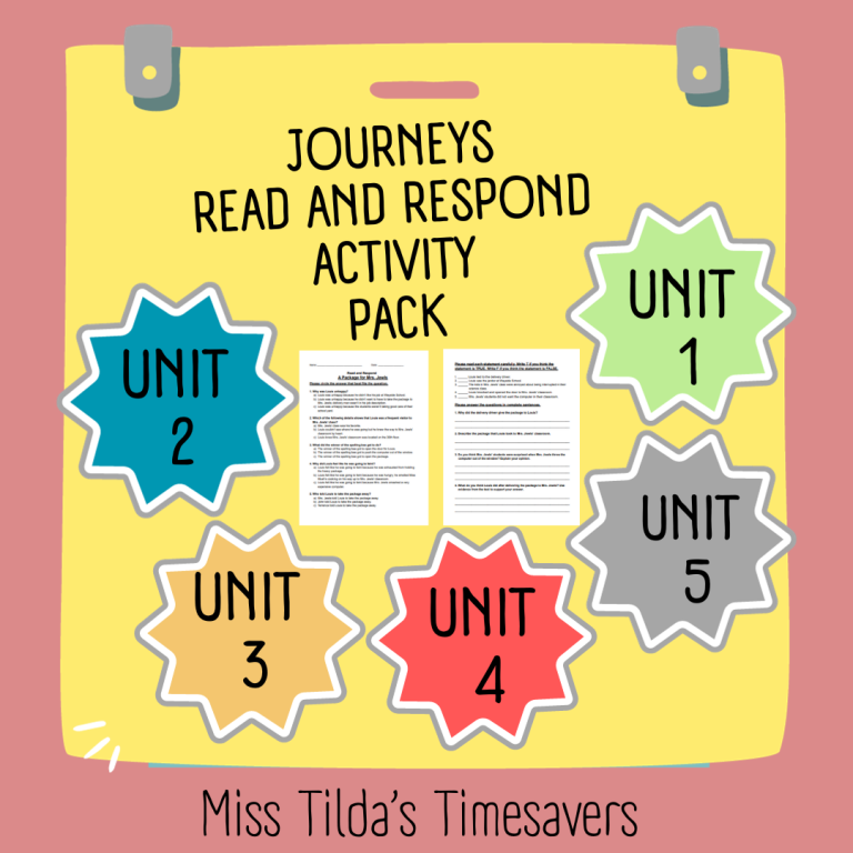 G5 Journeys (Units 1-5) - Read and Respond | Made By Teachers