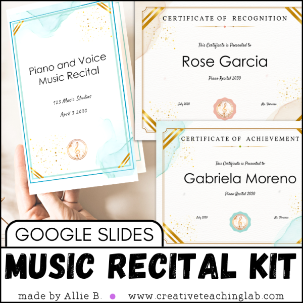 Editable Music Recital Template Kit with Program Invitations ...
