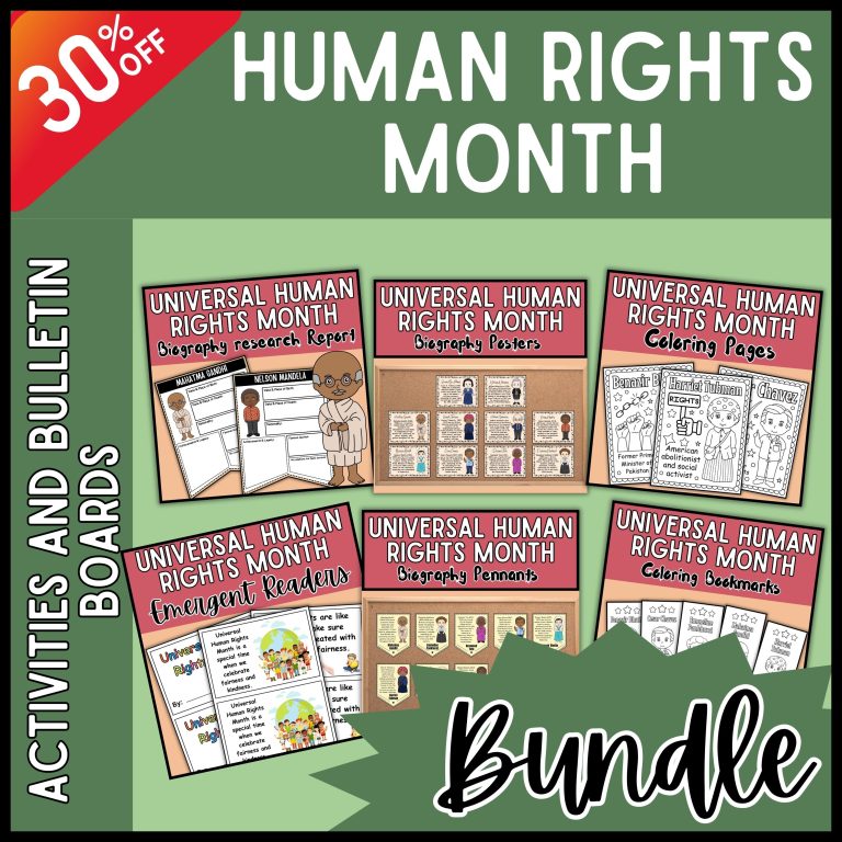 Human Rights Month Activity And Posters Bulletin Board Bundle 30 ...