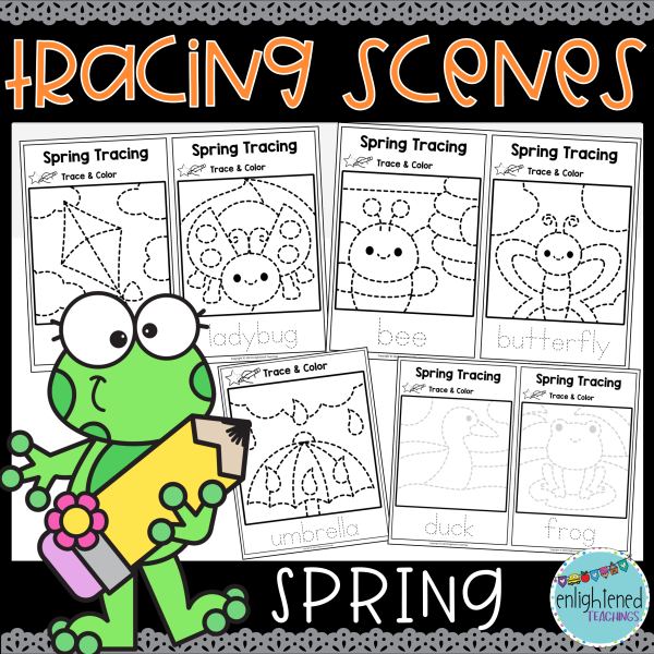 Spring Tracing Worksheets Spring Tracing Mats Spring Trace & Color ...