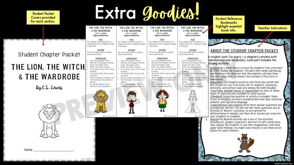 The Lion, the Witch, and the Wardrobe Comprehension and Vocabulary Pack ...