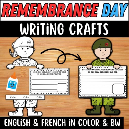 Remembrance Day Canada Writing Prompts English & French | Jour du ...