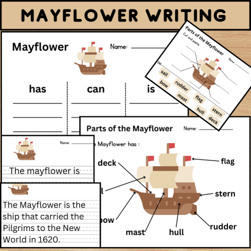 Mayflower Writing & Labeling Activities for Thanksgiving - Made By Teachers