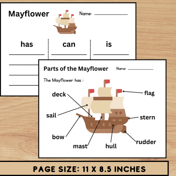 Mayflower Writing & Labeling Activities for Thanksgiving - Made By Teachers