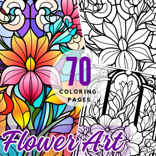 Middle School Coloring Pages for Stress Relief - Flower Art Stained ...