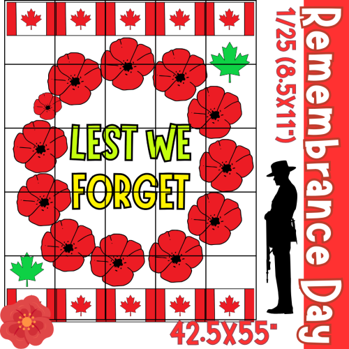 Lest We Forget Collaborative Poster, Canadian remembrance day Coloring ...