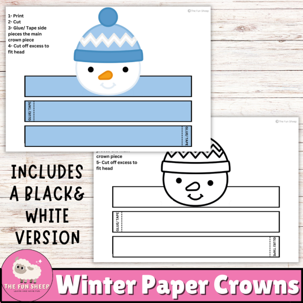 Winter Paper Crowns | Winter Hats Craft Coloring Activity - Winter ...