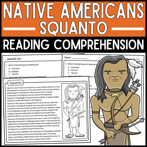 Squanto Reading Comprehension Passage | Native American Heritage Month ...