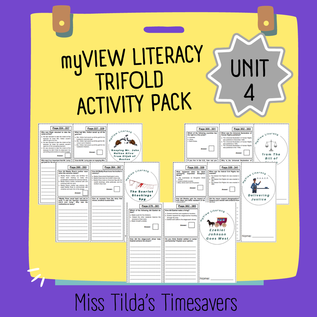 myView Literacy 5 Activity Pack - Unit 4 | Made By Teachers
