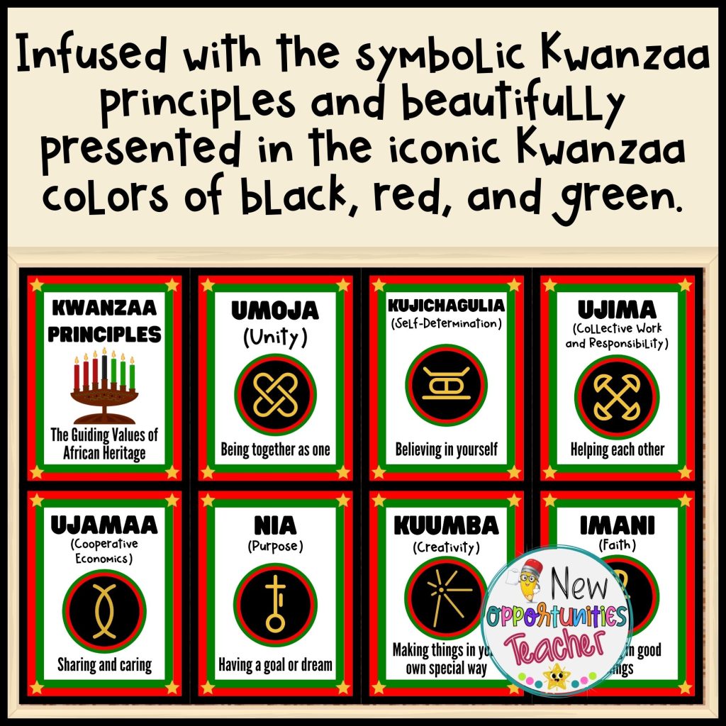Kwaanza Principals Posters Set of 8 - The 7 Principles of Kwanzaa ...
