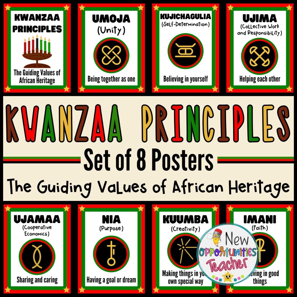 Kwaanza Principals Posters Set of 8 - The 7 Principles of Kwanzaa ...