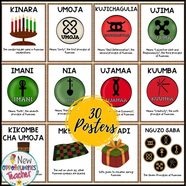 Kwanzaa Vocabulary Flashcards & Posters Set - Holidays Around the World ...
