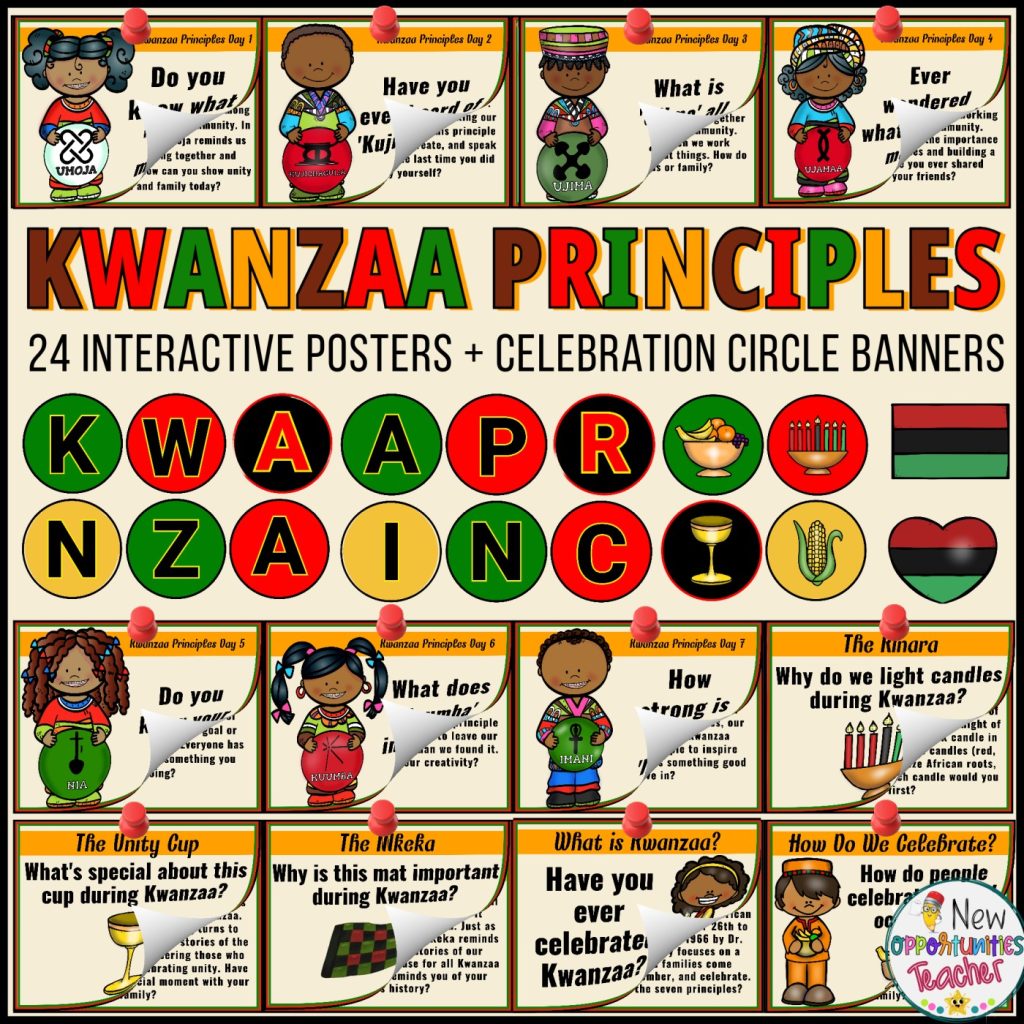 Kwanzaa Principles Activities & Bulletin Board Set BUNDLE - Made By ...