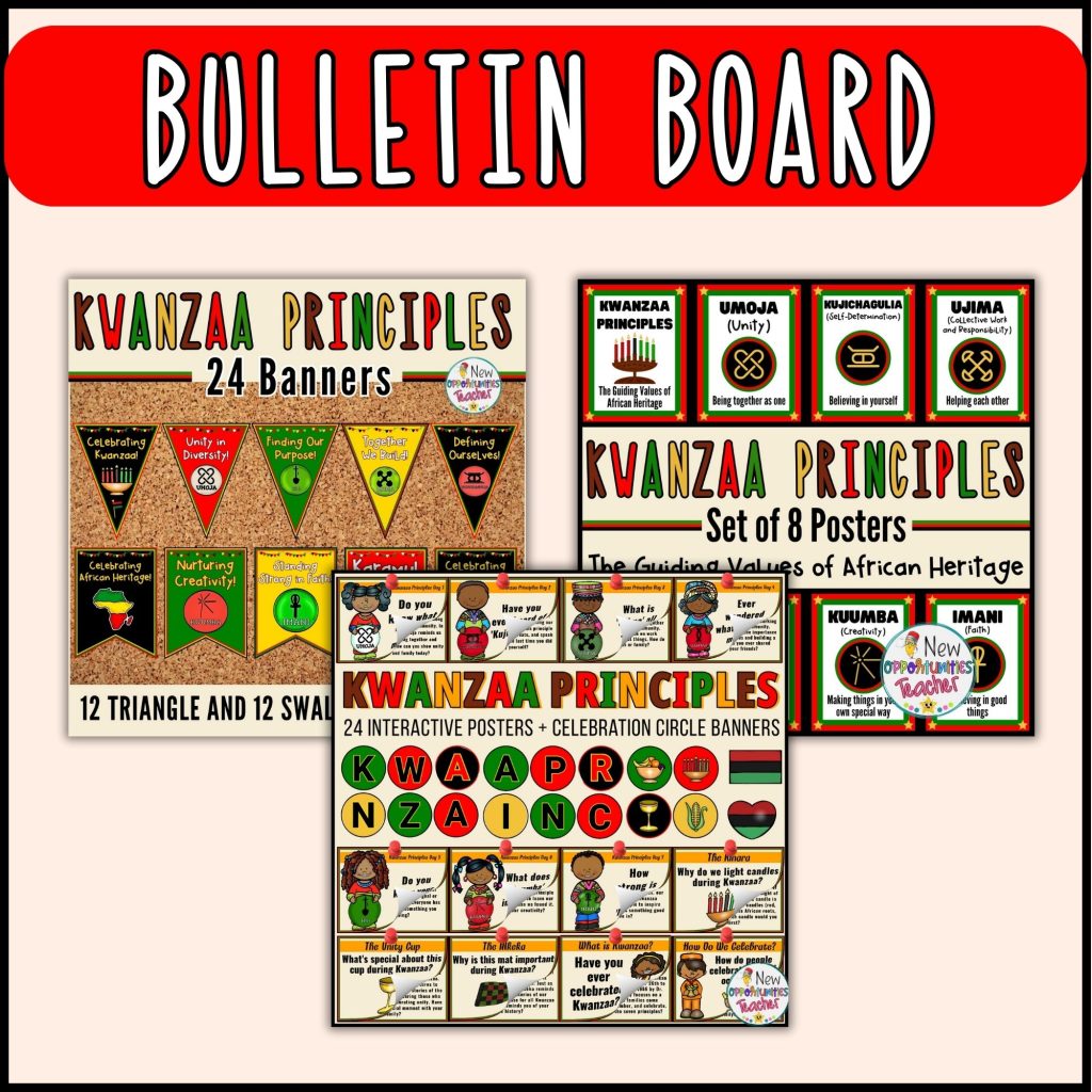 Kwanzaa Principles Activities & Bulletin Board Set BUNDLE - Made By ...