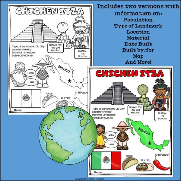 Chichen Itza Fact Sheet for Early Readers - World Landmarks | Made By ...