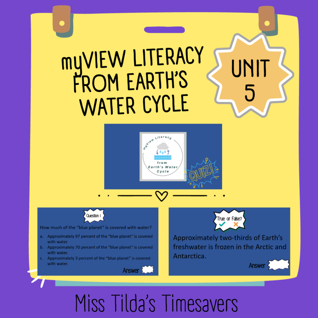 from Earth's Water Cycle Quiz - myView Literacy 5 - Made By Teachers