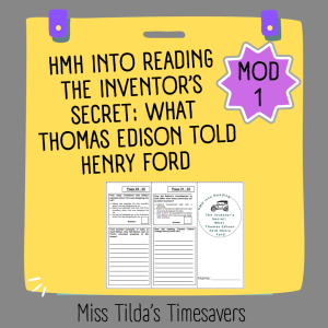 The Inventor's Secret - Gr 5 HMH into Reading - Made By Teachers