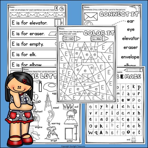 Alphabet Letter of the Week Worksheets for Early Readers - Letter E ...