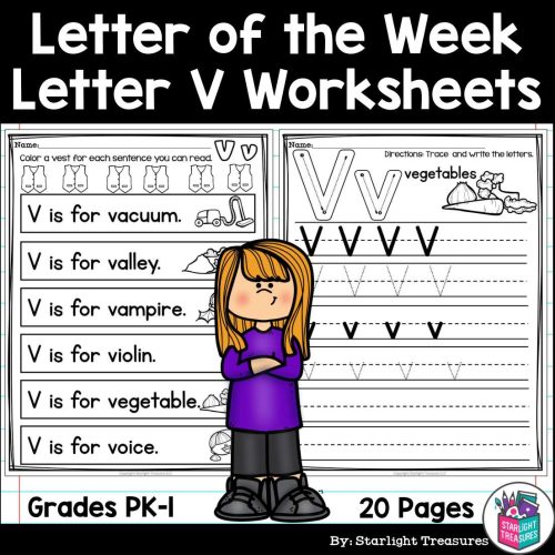 Alphabet Letter of the Week Worksheets for Early Readers - Letter V ...