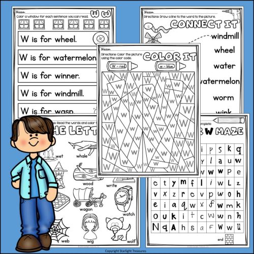 Alphabet Letter of the Week Worksheets for Early Readers - Letter W ...