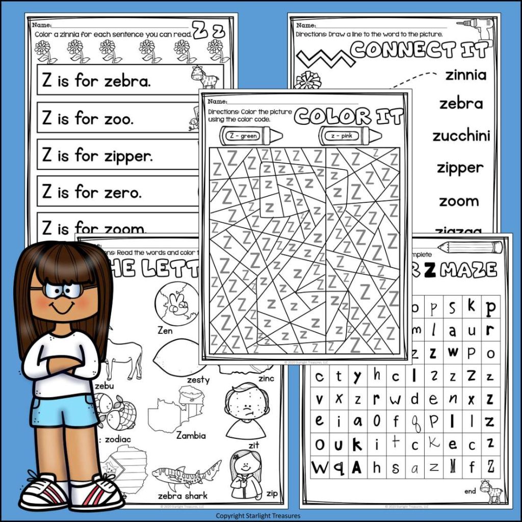Alphabet Letter of the Week Worksheets for Early Readers - Letter Z ...