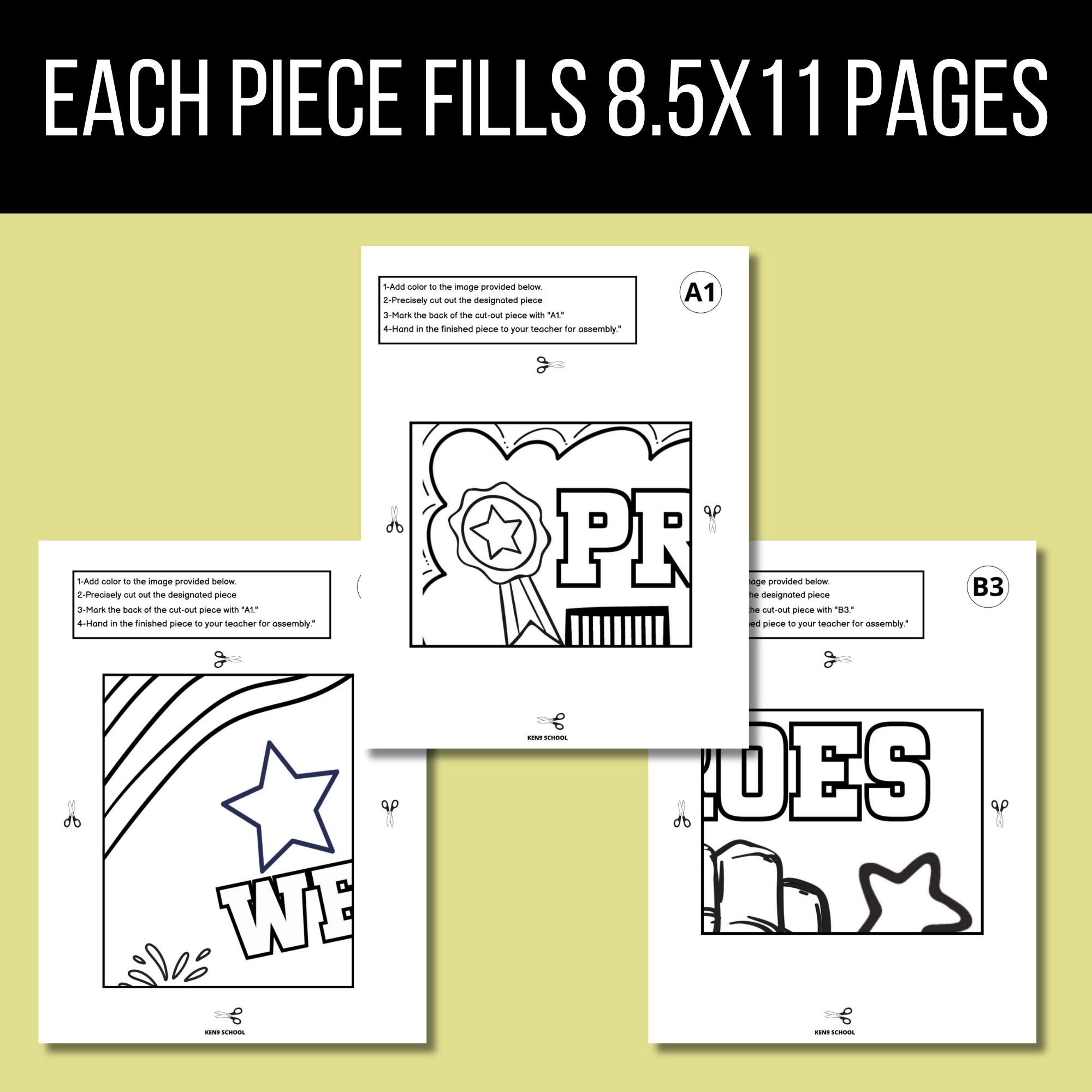 Spanish Presidents Day Collaborative Poster Art Coloring Pages | Made ...