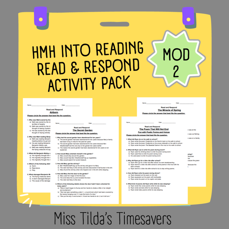 Read and Respond - Grade 5 HMH Into Reading (Module 2) - Made By Teachers